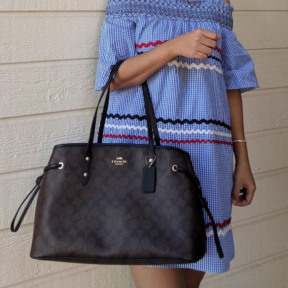 Coach | Bags | Coach F57842 Signature Pvc Drawstring Carryall Tot ...